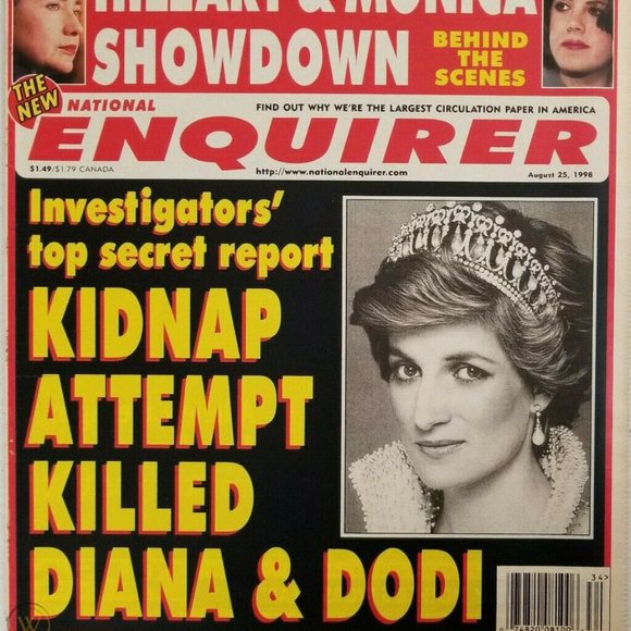 Other | Princess Diana The National Enquirer Tabloid 1998 Princess ...